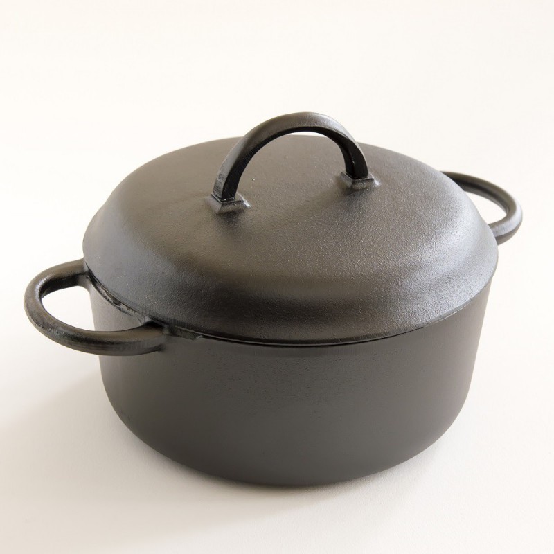 Cocotte ronde en fonte brute non émaillée 4 litres